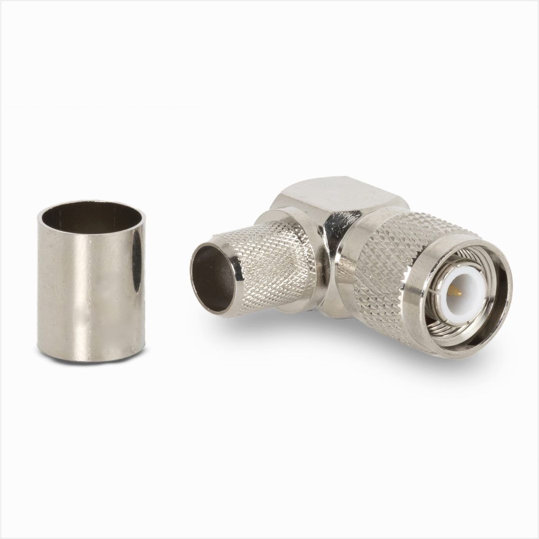 Conector TNC macho 90° solder-crimp RG-223/U