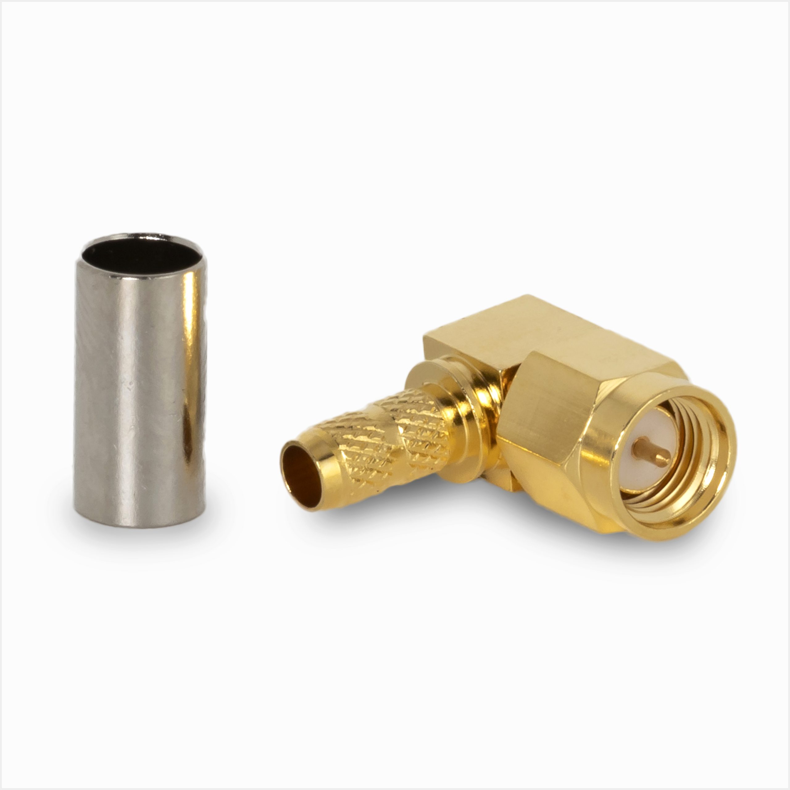 Conector SMA macho 90° solder-crimp RG-223/U